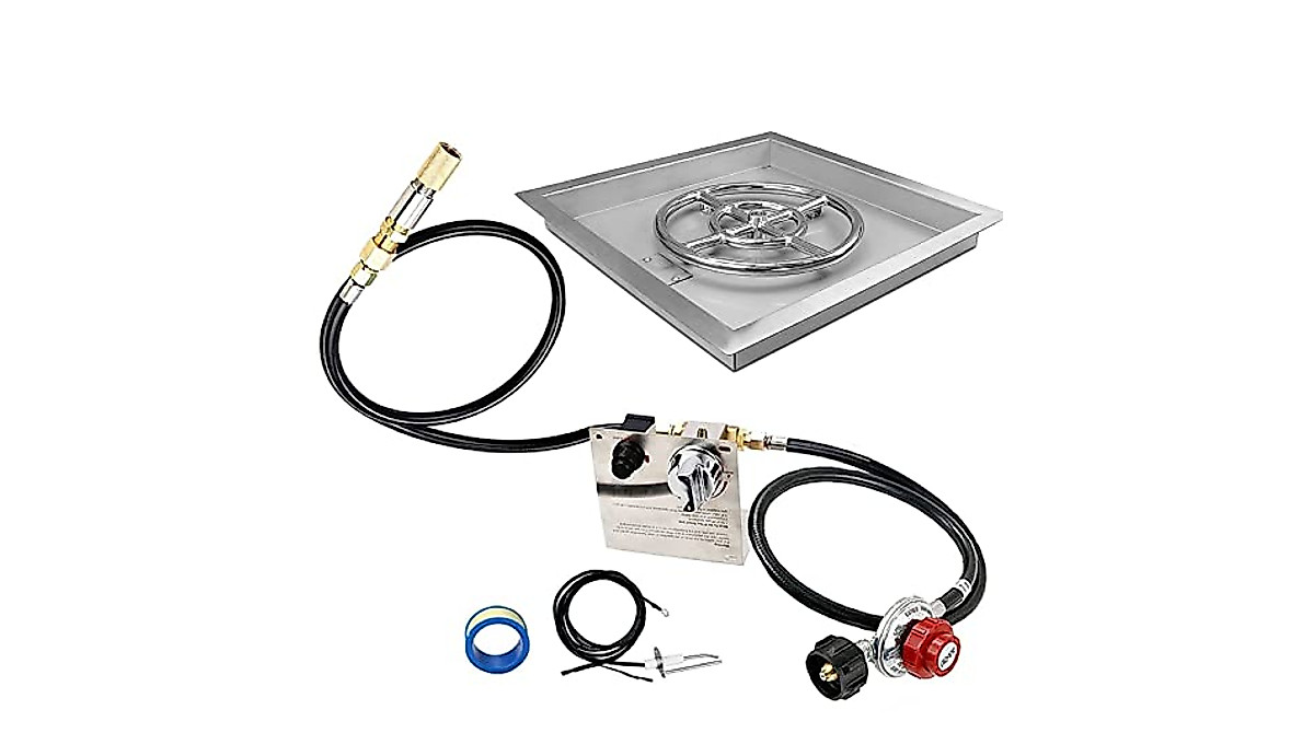 Uniflasy 18" Drop-in Fire Pit Pan Kit | 165k BTU Stainless Steel