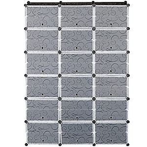 ADUZA Portable Shoe Rack, 12-Tier 72 Pair Shoe Storage Organizer 36 Grids Tower Shoe Shelf Storage Cabinet Stand Expandable for Heels, Boots, Slippers Black