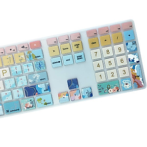 Silicone Keyboard Cover Skin for Apple iMac Keyboard with Numeric Keypad Wired USB MB110LL/B(Model: A1243), Cute Print, US Layout, Litter Flowers