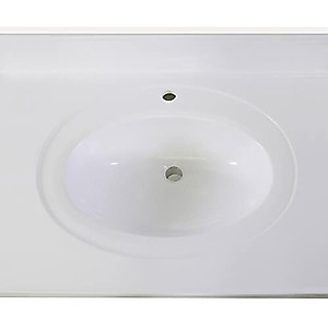 Design House Brookings 37 Inch Bathroom Vanity with Cultured Marble Vanity Top - Unassembled Bathroom Vanity with Sink, Espresso