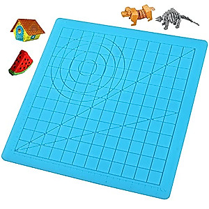Small Size 3D Pen Mat - 3D Printing Mat for Beginners - 6.7x6.7 inch 3D Pen Mat for 3D Pens - 3D Pen Accessories Compatible with Stencils - Blue