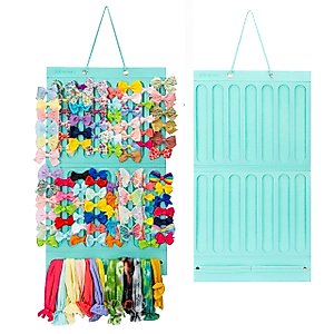 JOYMOMO Hair Bow Holder Organizer For Girls Hair Bows Organizer Display Hanging Headband Organizer Hair Accessories Storage For Headbands, Hair Clips,Scrunchies (Without Hair Bows) (green)