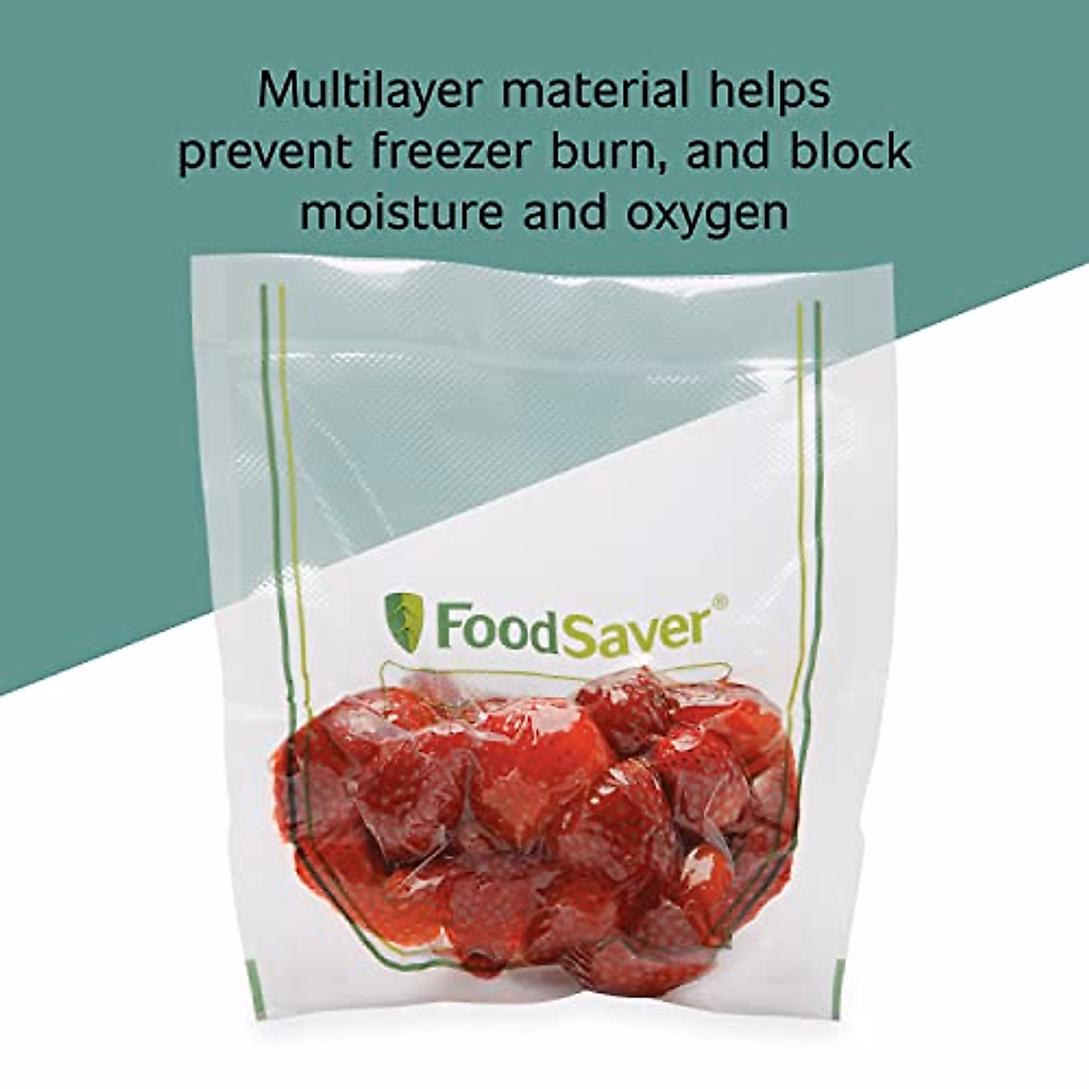 FoodSaver Easy Fill 1-Quart Vacuum Sealer Bags | Commercial Grade and Reusable | 16 Count, Clear (Pack of 2)