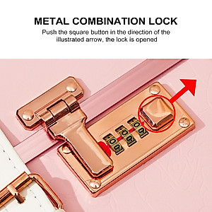 urecity Vintage and Cute Carry-on Overnight Case Non-wheeled Mini Leather Trunk Suitcase with Shoulder Strap