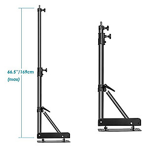 Neewer Wall Mounting Boom Arm with Triangle Base for Photography Studio Video Strobe Light Monolight Softbox Umbrella Reflector, 180 Degree Rotation, Max Length 66.5 inches/169centimeters (Black)