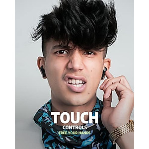 ausounds Wireless Earbuds, Bluetooth, Touch Control, Dual Mics, Workout Sweat Resistant(Black)