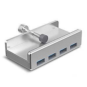 SHYPT Aluminum 4 Port Multifunctional USB 3.0 Clip-Type USB C HUB for Desktop Laptop Clip Range