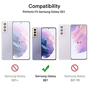 JETech Screen Protector for Samsung Galaxy S21 6.2-Inch with Camera Lens Protector, Easy Installation Tool, Tempered Glass Film, HD Clear, 2-Pack Each