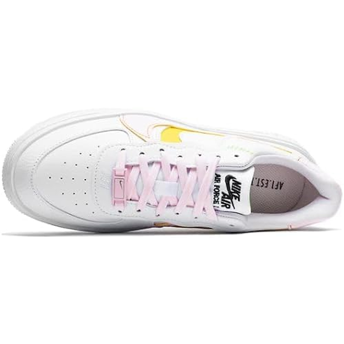Nike Air Force 1 Platform White/Pearl Pink-Opti Yellow Womens Size 9