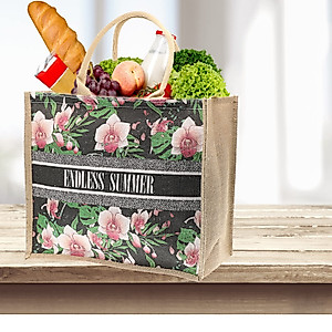 CIOOU Waterproof Beach Bag Straw totes Large Burlap Tote Bags Reusable Jute Bags Grocery Store Shoulder Handbag for Women