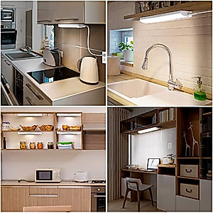 PESUTEN led Under Cabinet Task Lighting for Kitchen Plug-in Closet Light dimmable Under Cabinet Light 3 Color 3000K/4000K/5000K for Kitchen Garage Counter/Sink Area 12 inch