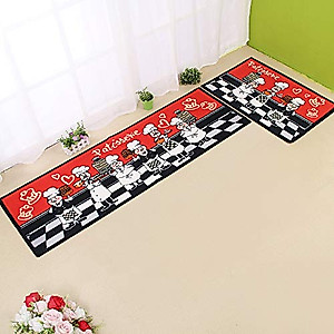 Carvapet 2 Piece Non-Slip Kitchen Mat Rubber Backing Doormat Runner Rug Set, Patisserie (19"x59"+19"x31")