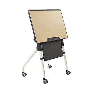 ECR4Kids Nesting Student Desk, Portable Table, Maple/Grey