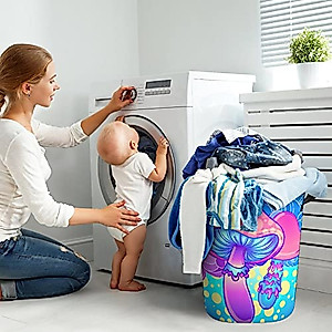 Magic Colorful Mushroom Large Laundry Hamper Foldable Laundry Basket Durable Storage Basket Toy Organizer