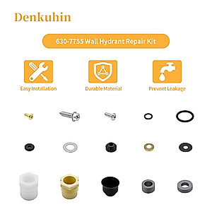 Denkuhin 630-7755 Wall Hydrant Repair Kit Compatible with Faucet Repair Kit 500 400 300 Series, Replacement for Pressure Vacuum Breaker