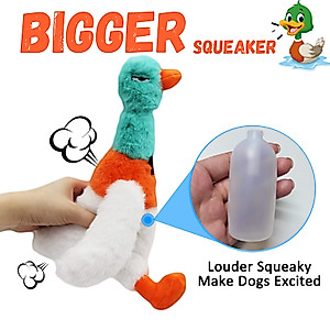 lilfrd Dog Toys, Dog Squeaky Toys, Crinkle Duck Dog Toy, Dog Stuffed Animals Chew Toy, Soft Durable Plush Dog Toys for Large,Medium,Small Dogs, Dog Birthday Christmas Toys Gift