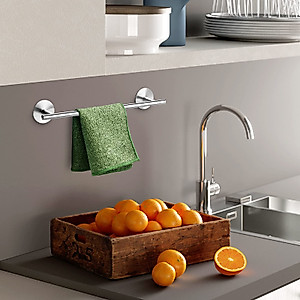 Towel Bar for Bathroom: 17 Inch Self Adhesive Bath Towel Bar - SUS304 Stainless Steel Towel Racks Wall Mounted - No Drill Shower Towel Holder for Bathroom, Kitchen, Cabinet