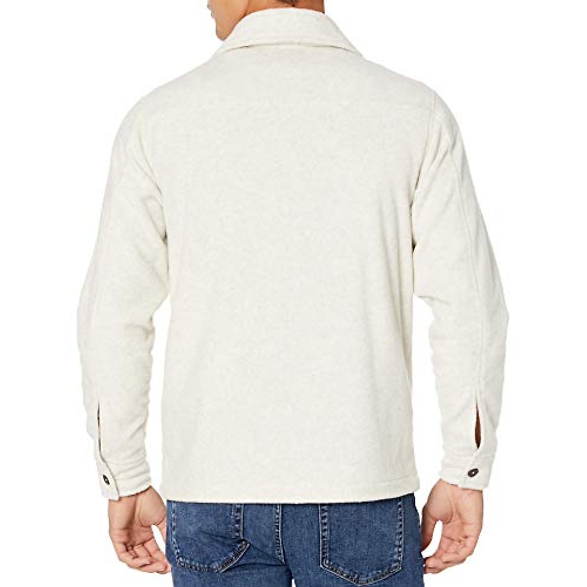 Amazon Essentials Men's Long-Sleeve Polar Fleece Shirt Jacket, Oatmeal Heather, Medium