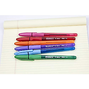 Promarx Tc Ball Pro Grip Fashion Ballpoint Pens, 1.0 mm, Assorted Colored Ink, 6-Count