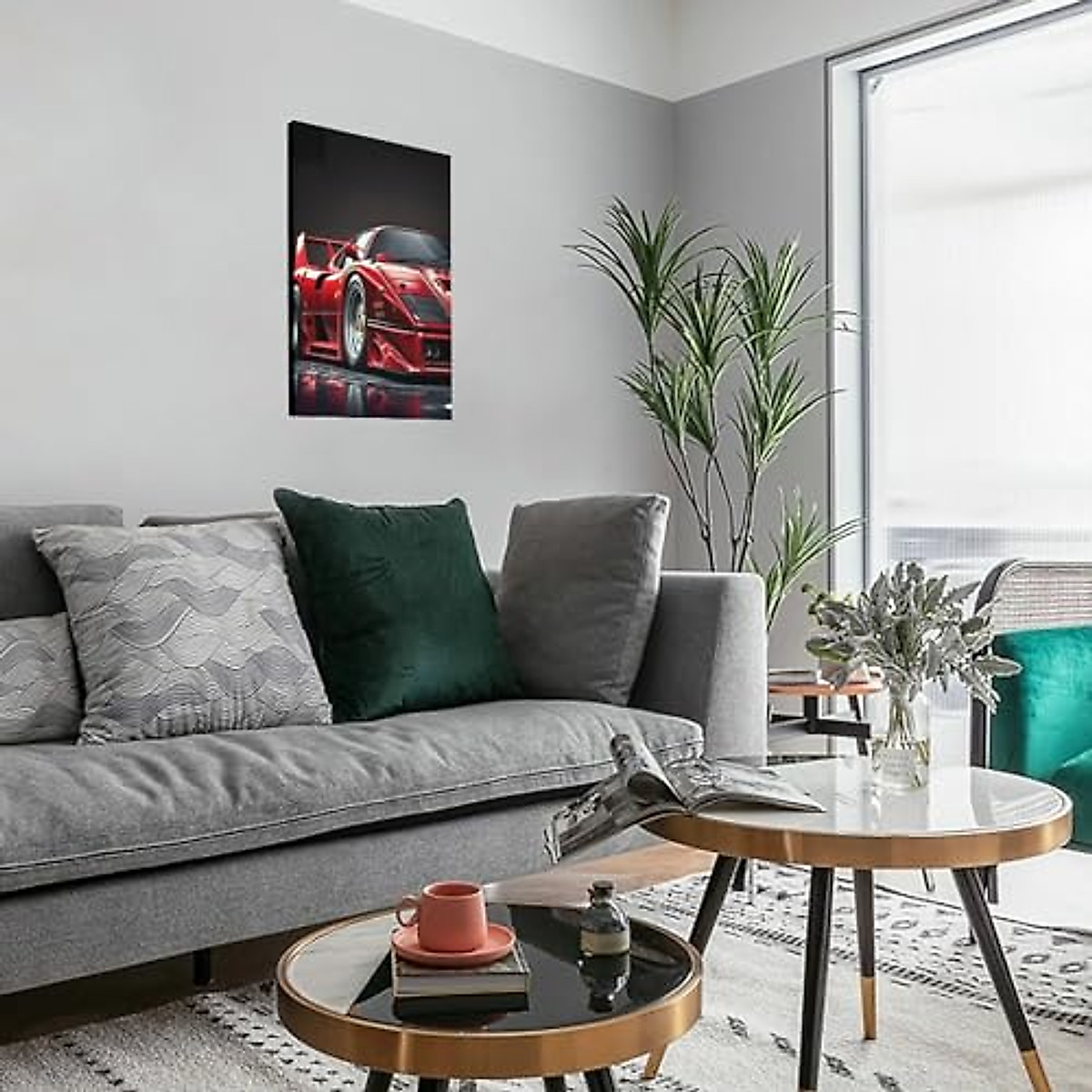 Car Poster Ferrari F40 Supercar Posters Racing Car Canvas Wall Art For Boy's Bedroom SuperCar Wall Decor Frame-style 24x36inch(60x90cm)