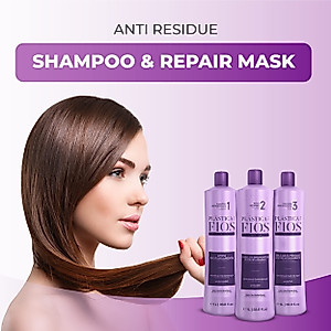 Cadiveu - Plastica Dos Fios Brazilian Keratin Hair Smoothing System Anti Frizz Active, Anti Residue Shampoo And Repair Mask - The Best Treatment System - (3x1000 ML) (Set of 3)