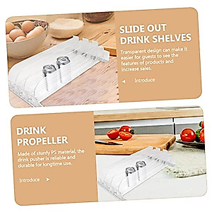 Plastic Organizer Clear Water Bottle Clear Water Bottles 3pcs Shelf Pusher 35c Pusher White Drinks Plastic Water Bottles Cosmetic Fridge Bottle Organizer