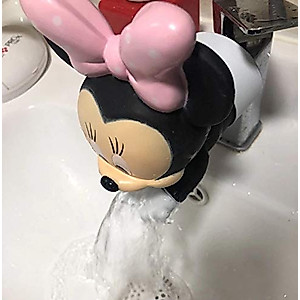 PVC Soft Rubber Splash-Proof Extender for Sink Faucets Fun and Safe Hand-Washing for Baby and Kids,Pink Minnie