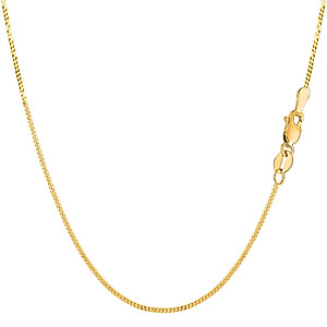 Jewelry Affairs 10k Yellow Real Gold Gourmette Chain Necklace, 1.0mm, 20"
