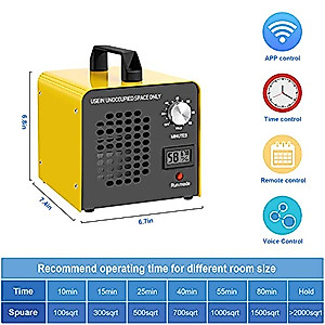 Commercial Ozone Generator 10000mg/h Remote Control Timing Ozone Machine Odor Eliminator Industrial O3 Ozone ionizer purifiers Deodorizer Ozonator for Rooms, Car, Home, auto, Smoke, Cars and Pets