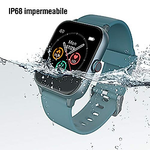 IOWODO Smart Watch, Fitness Tracker 1.55'' HD Touch Screen with Heart Rate Monitor & Sleep Tracking, 5ATM Waterproof Pedometer Smartwatch for Men Women Compatible with iPhone Android Phones