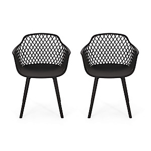 Christopher Knight Home Delia Outdoor Dining Chair (Set of 2), Black