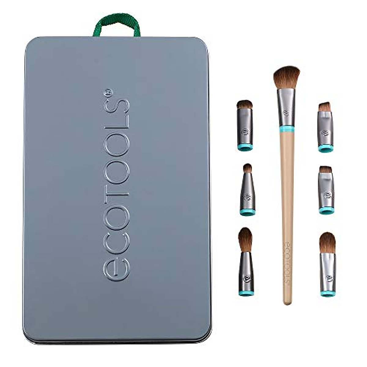 EcoTools Interchangeables Total Renewal Eye Makeup Brush Kit, Customizable Makeup Brushes for Eyeshadow, Travel-Friendly Kit, Eco-Friendly Synthetic Bristles, Cruelty Free & Vegan, 9 Piece Set