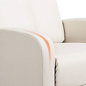 Topeakmart Single Recliner Chair Padded Seat PU Leather Recreation Room Sofa Reclin Home Theater Chair (Beige)