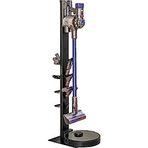 Mount Plus HAB2-HS Premier Aluminum Storage Stand Made for Dyson V15 V12 V11 V10 V8 V7 V6 Cordless Stick Vacuum Cleaner And Floor Robot With 8 Attachment Holders