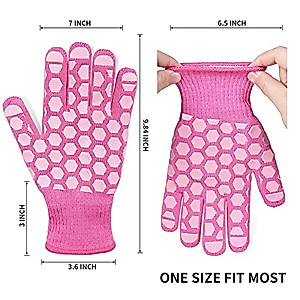 BBQ Gloves Women Oven Mitts: 932°F Heat Resistan Gloves - Grill Gloves for Kitchen Cooking Pot Holders