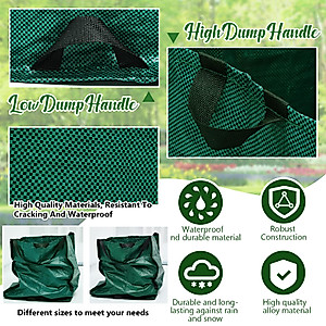Tenceur 4 Pcs Heavy Duty Reusable Yard Waste Bags 48 Gallon and 22 Gallon Woven Polypropylene Leaf Garden Bag Lawn Bags Self Standing Garbage Can with Reinforced Handles for Home Moving Bag, Green