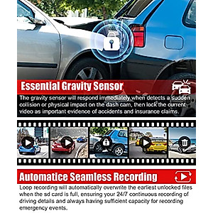 LAMONKE 4K Dash Cam with GPS, Front and Inside Dual 4K/1080P Dash Camera for Cars, Dashcam with WiFi, IR Night Vision Car Camera, 24/7 Recording Parking Mode, G-Sensor, WDR, 256GB Supported