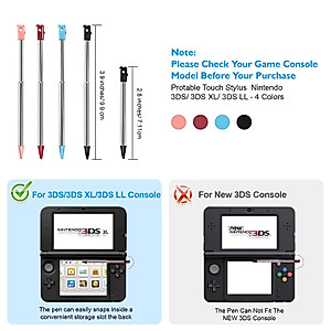 3DS Charger Kit, 3DS Metal Retractable Stylus Pen for Nintendo 3DS/3DS XL/3DS LL, 3DS Charger Compatible with Nintendo 3DS/ New 3DS XL/DSi/DSi XL/2DS/ 2DS XL Wall Plug Adapter (100-240v)