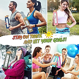 Aqulea 32 Oz Borosilicate Glass Water Bottle with Times to Drink | BPA Free - Reusable Wide Mouth Motivational Water Bottles with Infuser & Silicone Sleeve with Time Marker