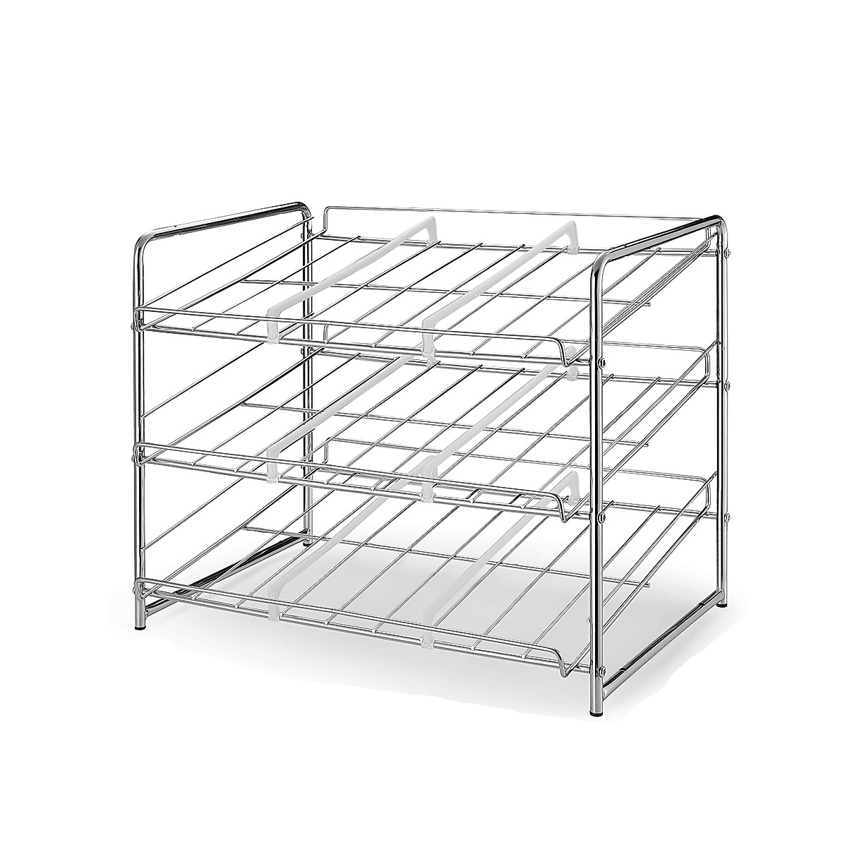 Simple Trending Can Rack Organizer, Stackable Can Storage Dispenser Holds up to 36 Cans for Kitchen Cabinet or Pantry, Chrome