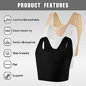 XUJI Women Transgender FTM Breathable Half Chest Binder (K, L)