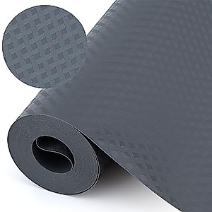 Corodo Shelf Liner, 12 Inch x 20 FT Non Adhesive Drawer Liner, Washable Shelf Liners for Kitchen Cabinets, Waterproof Non Slip Refrigerator Liners, Grey