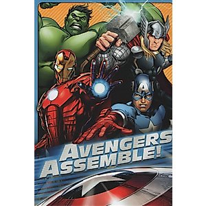 Avengers Assemble! Iron Man, Captain America, Thor and Hulk Happy Birthday Card