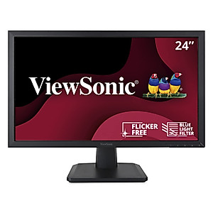 ViewSonic VA2452SM 24 Inch 1080p LED Monitor DisplayPort DVI and VGA Inputs for Home and Office Black