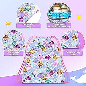 RLGPBON Drawstring Bag for Kids,Gym Bag girls Waterproof Drawstring Backpack Swim Pool Bag for Boys and Girls Kids Beach Sport String Bag Shopping Swimming Travel Sackpack