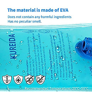 KUREIDA Hydration Bladder 2 Liter Leak Proof Water Reservoir,BPA Free,Wide Opening,Military Water Bladder Combined with Hydration Backpacks for Biking Hiking Running Camping Climbing.Blue