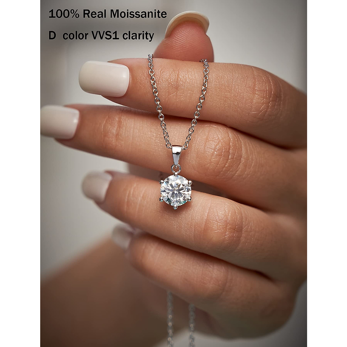 IMOLOVE Moissanite Solitaire Pendant Necklaces for Women Sterling Silver with 18K Yellow Gold Plated 3 Carats D Color VVS1 Clarity Mossanite Jewelry for her-W