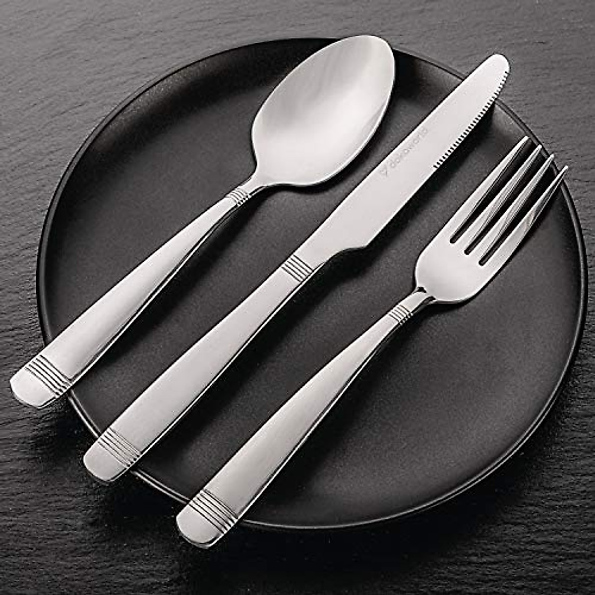 Stainless Steel Flatware - Silverware Set for 8-40 Piece Cutlery Set - 18/10 Flatware Set - Silverwear Set - Dinnerware Stainless Steel Flatware Set - Spoons and Forks Set Stainless Steel