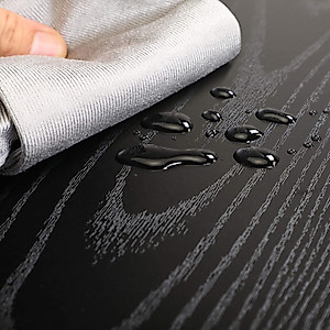 JAXPETY Wooden Wall-Mounted Space-Saving Desk, Fold Out Computer Laptop Desk with Storage Bookcase & Drawer, Convertible Writing Desk for Home Office, Black