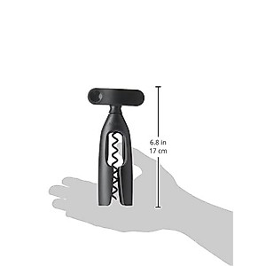 Brabantia Tasty+ Wine Bottle Opener Corkscrew (Dark Gray) Easy To Use, Safe Enclosed Spiral, Extra Large Turning Handle